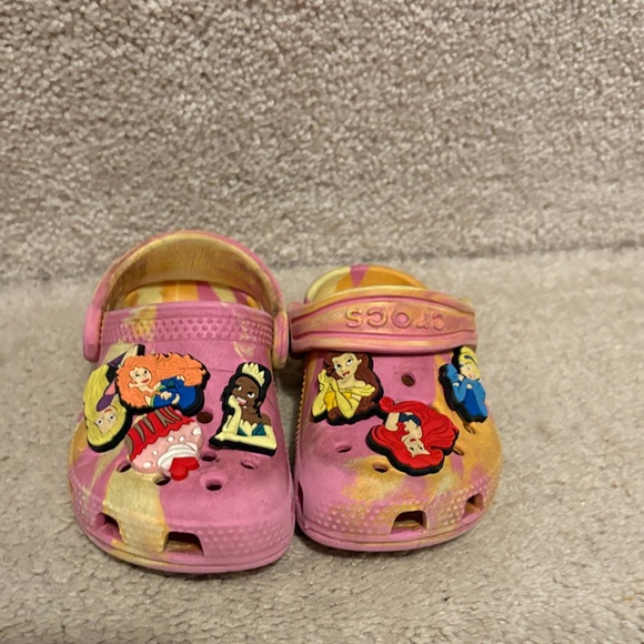 CROCS | Shoes | Crocs Kids Pink And Yellow Cartoon Clogs | Poshmark